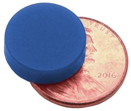 Apex Magnets | 1/2" x 1/8" Disc - Plastic Coated - Blue - Neodymium Magnet